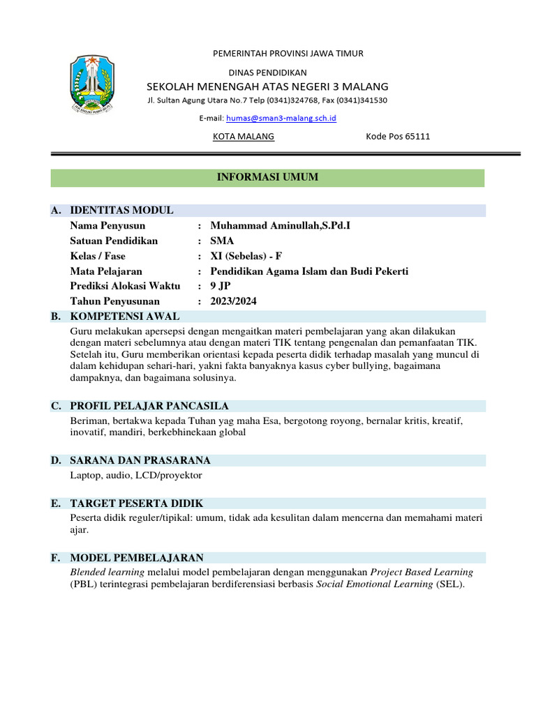 PAI 11 - Adab Menggunakan Media Sosial | PDF