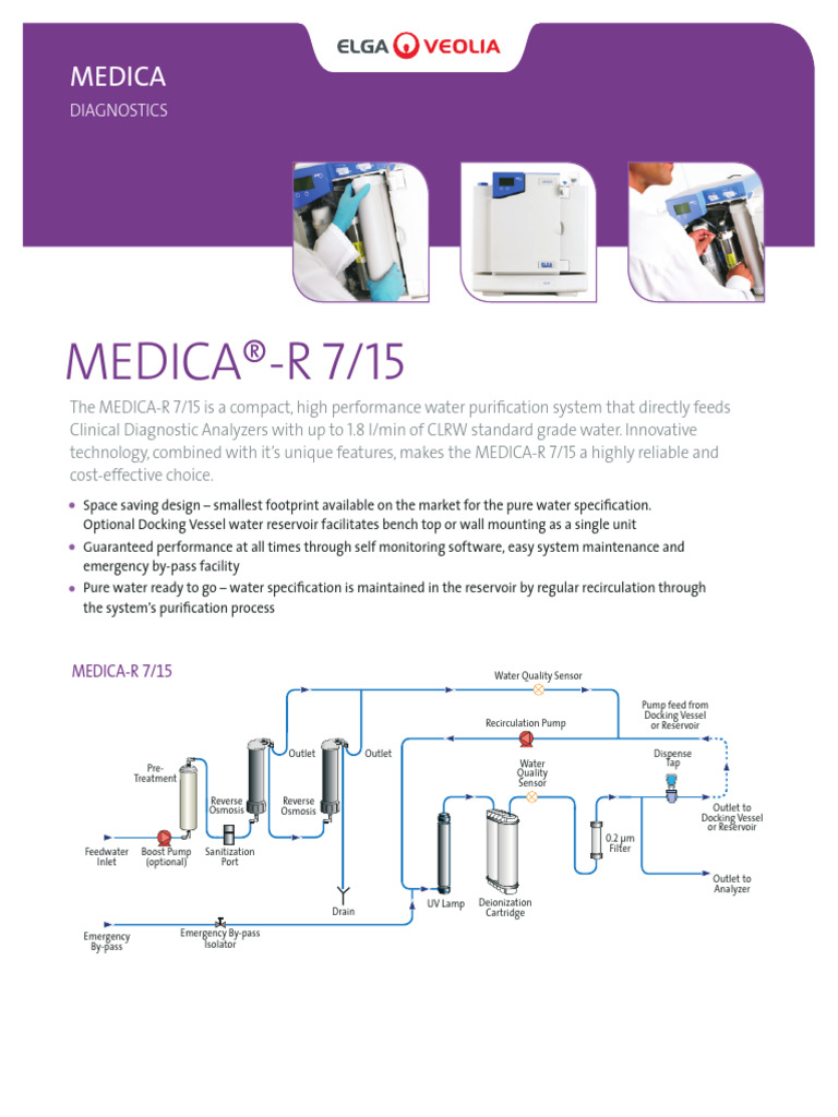 Technical Specs - Elga Medica R15 (MR015BPM1) | PDF | Pump | Purified Water