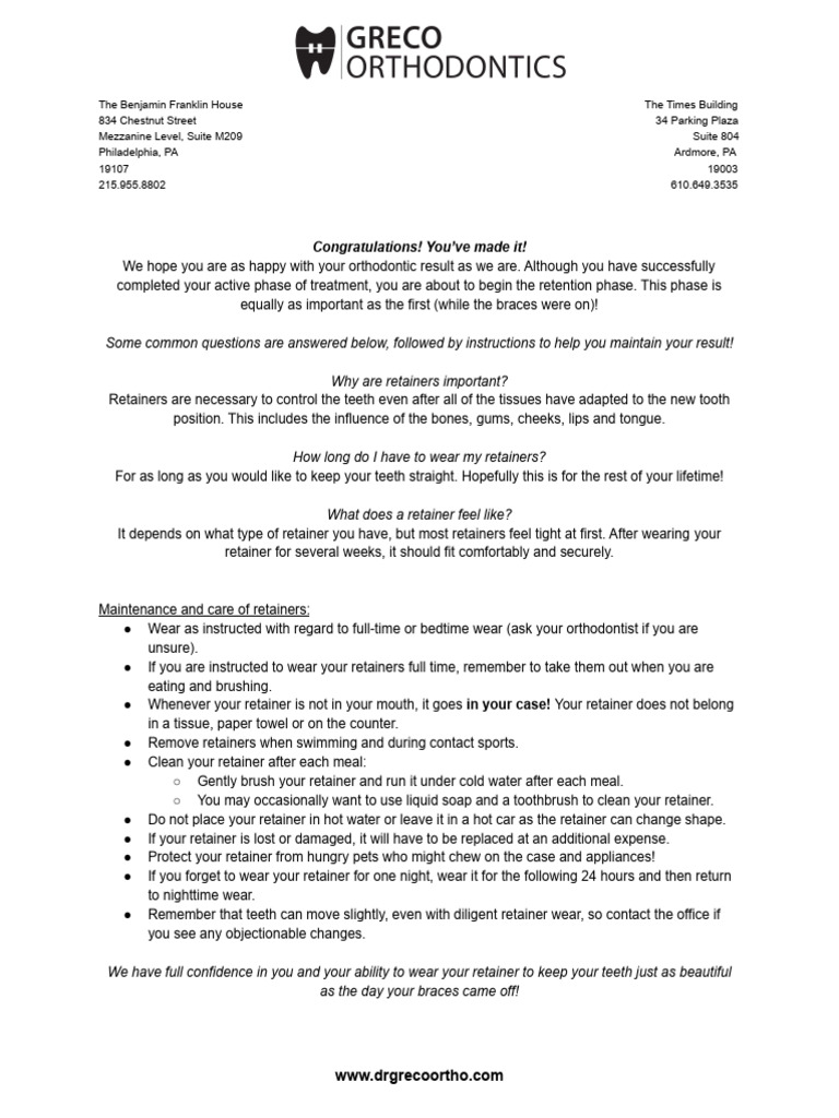 Retainer Care Guide for Orthodontic Patients | PDF | Toothbrush | Dentistry
