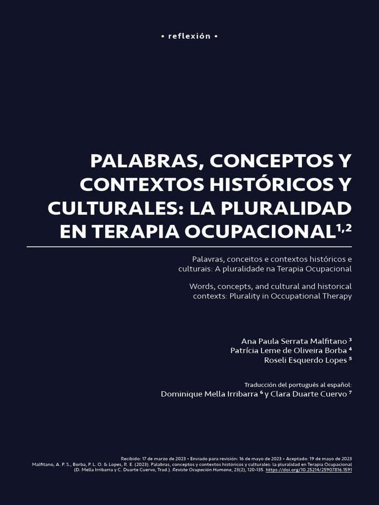 6 +Conceptos+Final+ESP | PDF | Terapia ocupacional | Psicoterapia