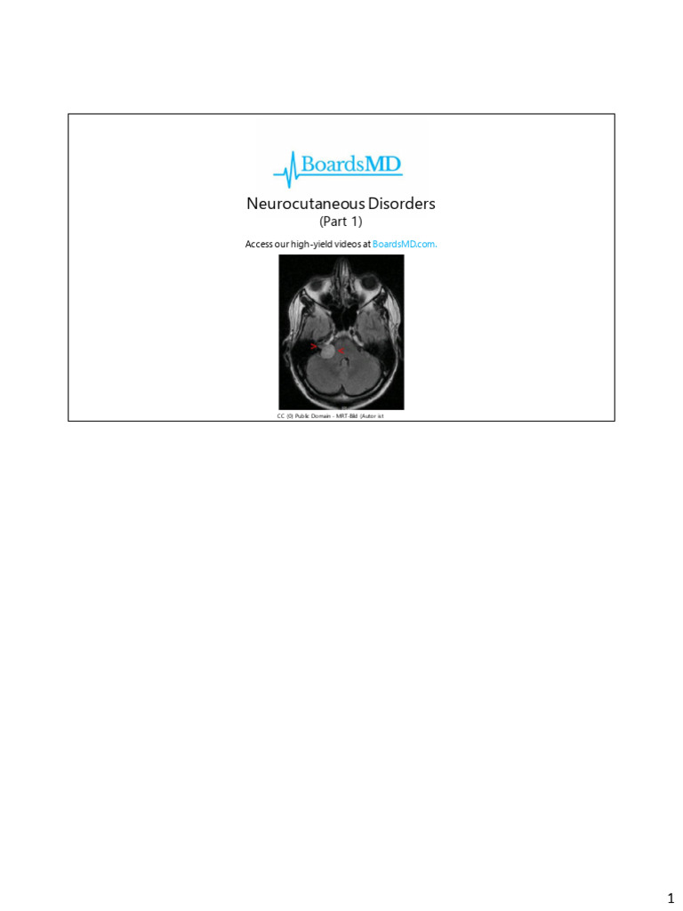 Neurocutaneous Disorders Overview: NF1 & NF2 | PDF | Medical ...