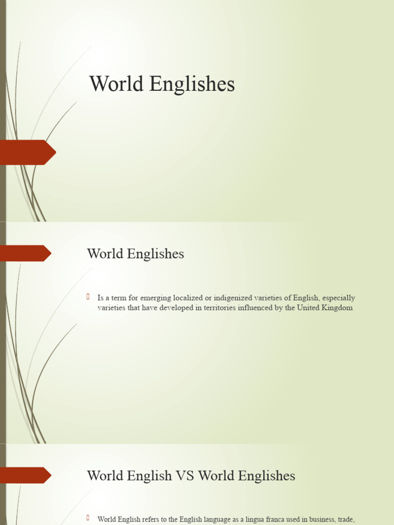 World Englishes | PDF | English Language | Psycholinguistics