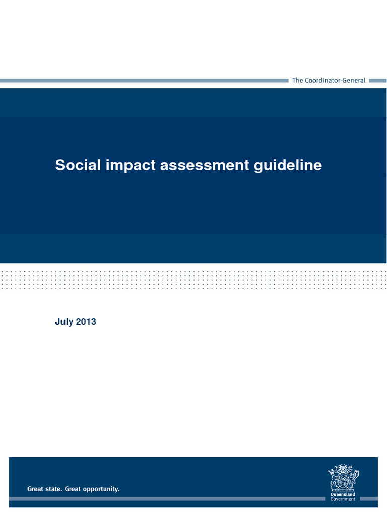 Social Impact Assessment Guideline | PDF | Cost Of Living ...