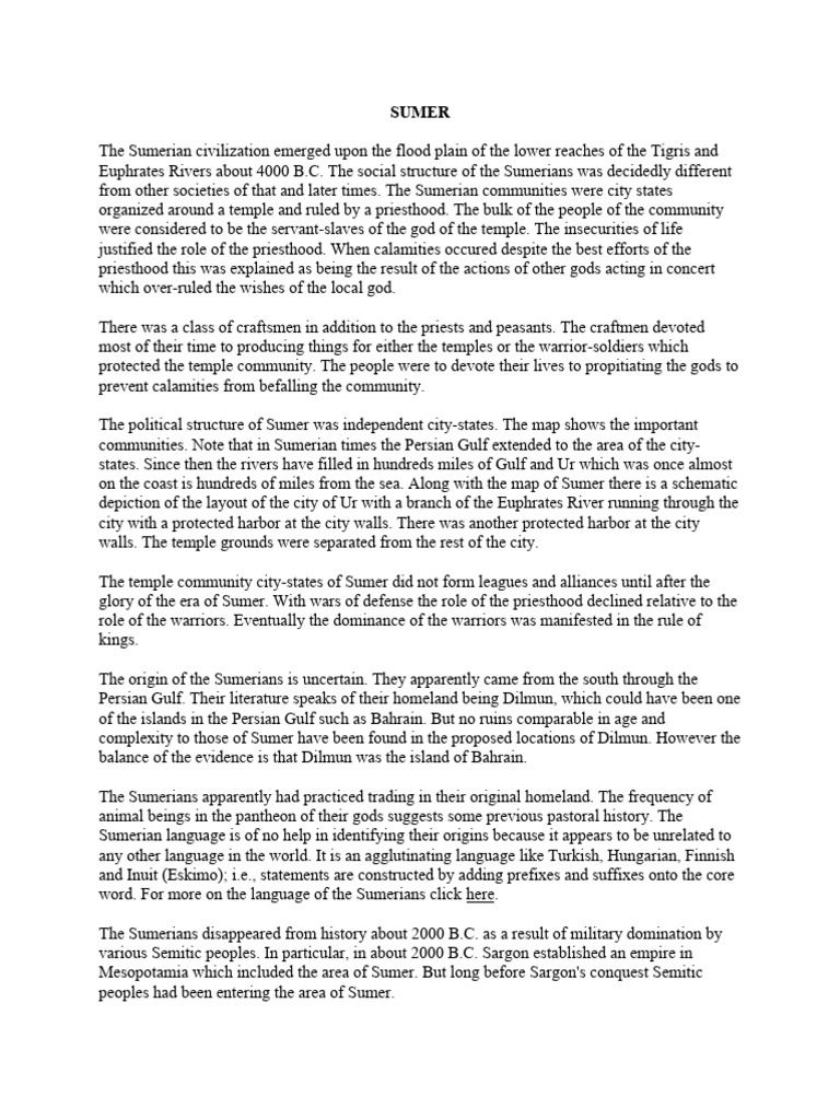 Sumerian Pdf Sumer Ancient Near East