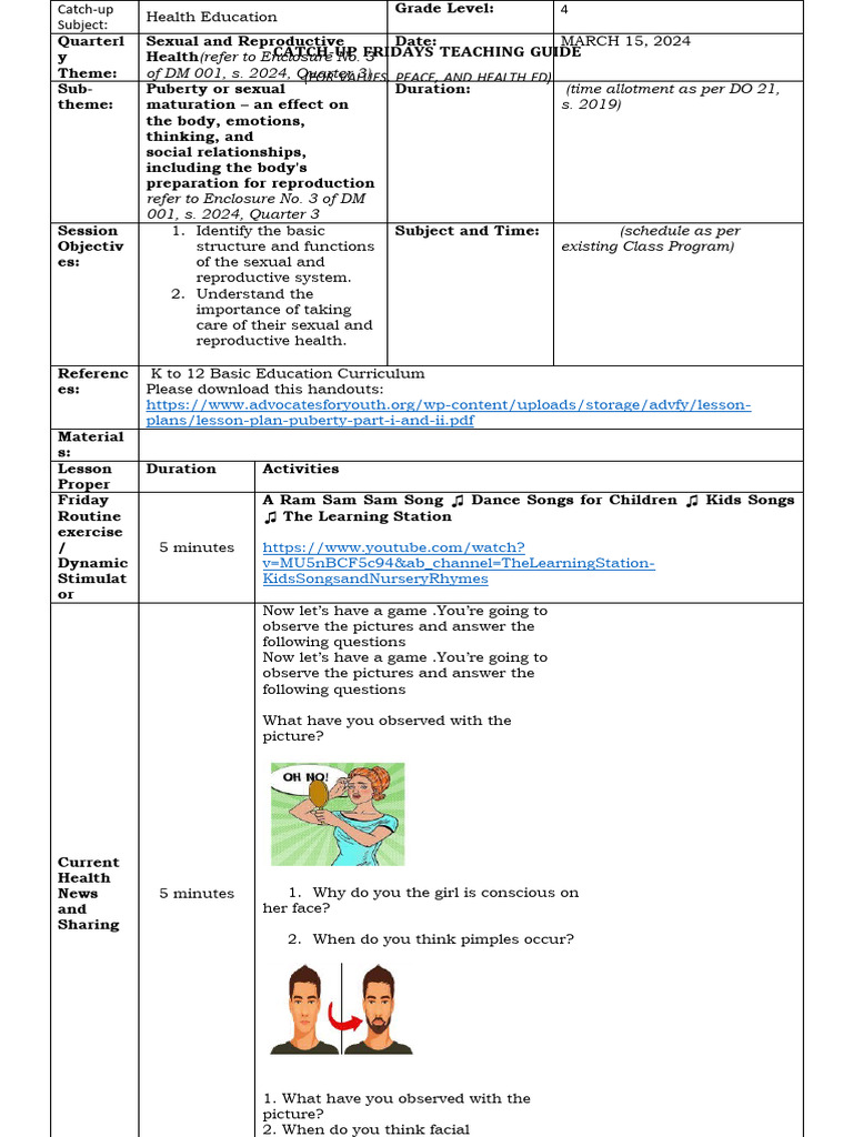 Grade 4 Health: Puberty Guide | PDF | Behavioural Sciences