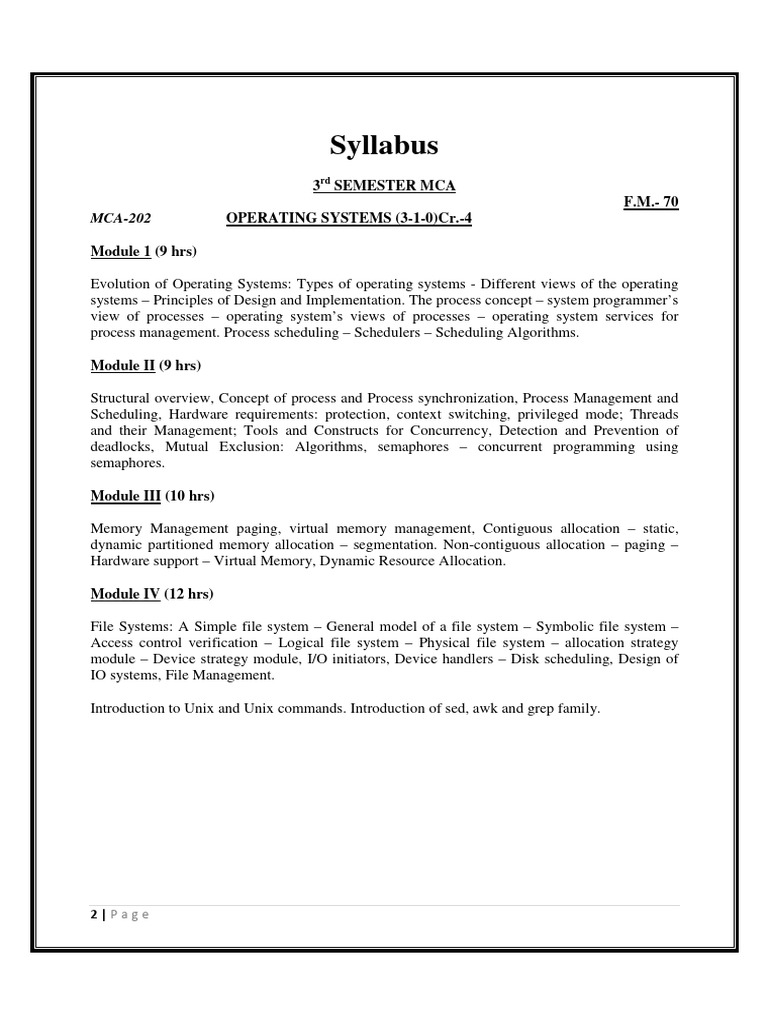 Operating System 3rd Sem Pdf Computer Data Storage Process Computing