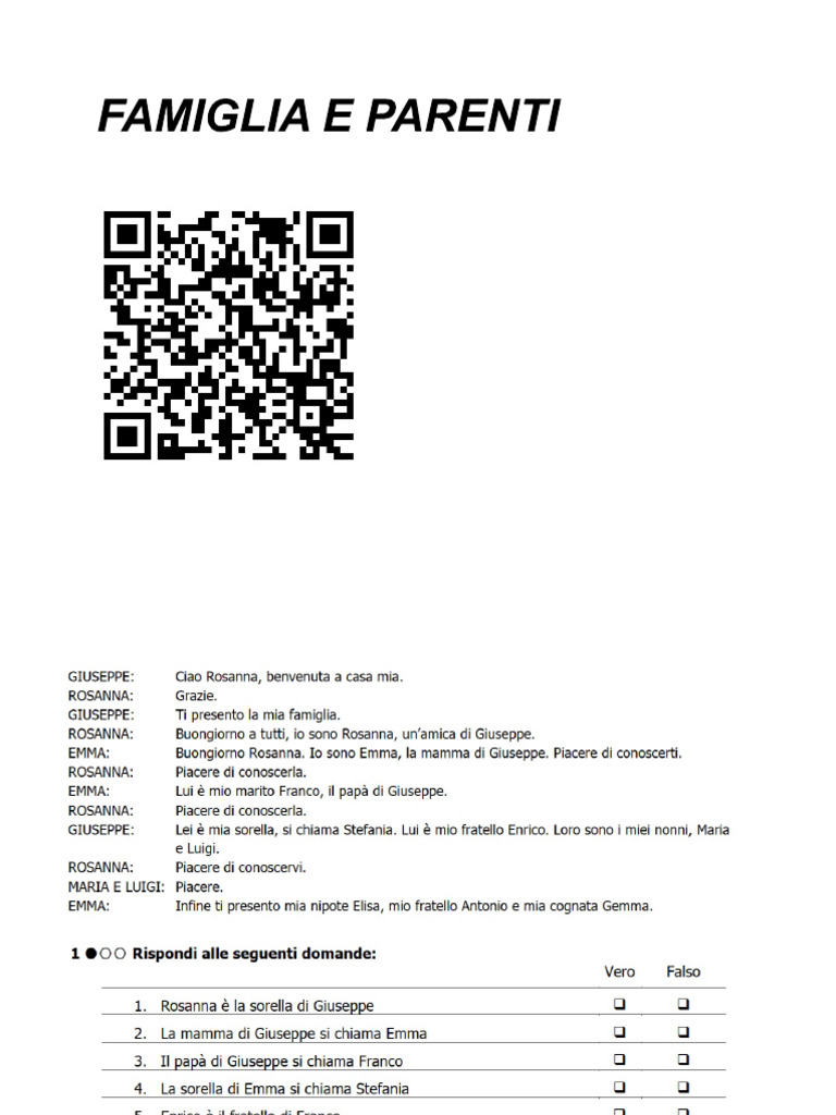 2 Famiglia - e - Parenti - Lim | PDF