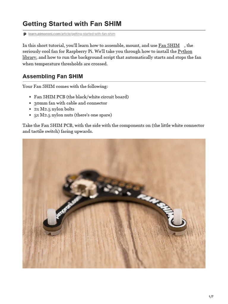 Getting Started With Fan SHIM | PDF | Electrical Connector | Computing