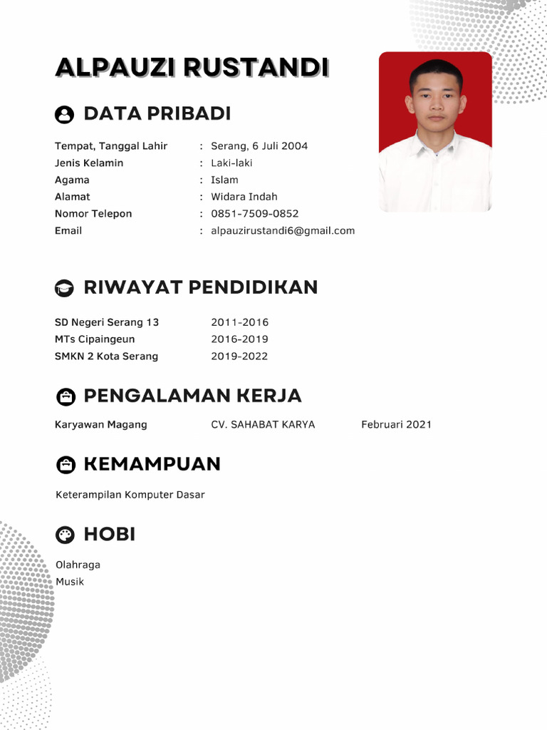 Curriculum Vitae (CV) Alpauzi Rustandi | PDF