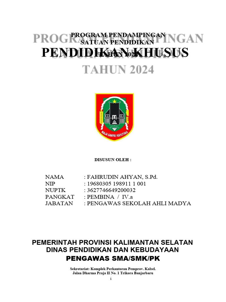 Program Pendampingan Fahrudin Ahyani 2024 | PDF