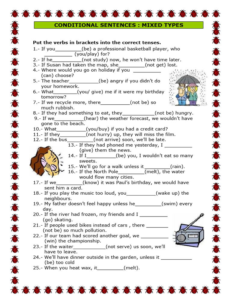 Mixed Conditional Sentences Exercise | PDF