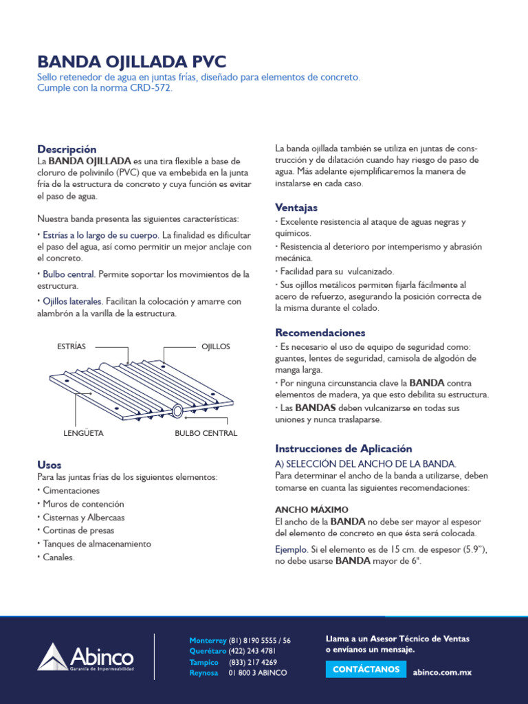 Banda Ojillada de PVC - Fester | Descargar gratis PDF | Hormigón ...