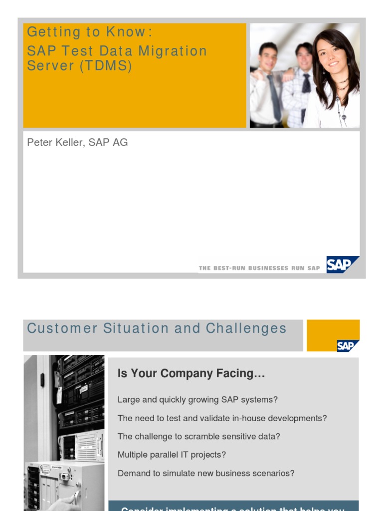 Getting To Know: SAP Test Data Migration Server (TDMS) : Peter Keller ...