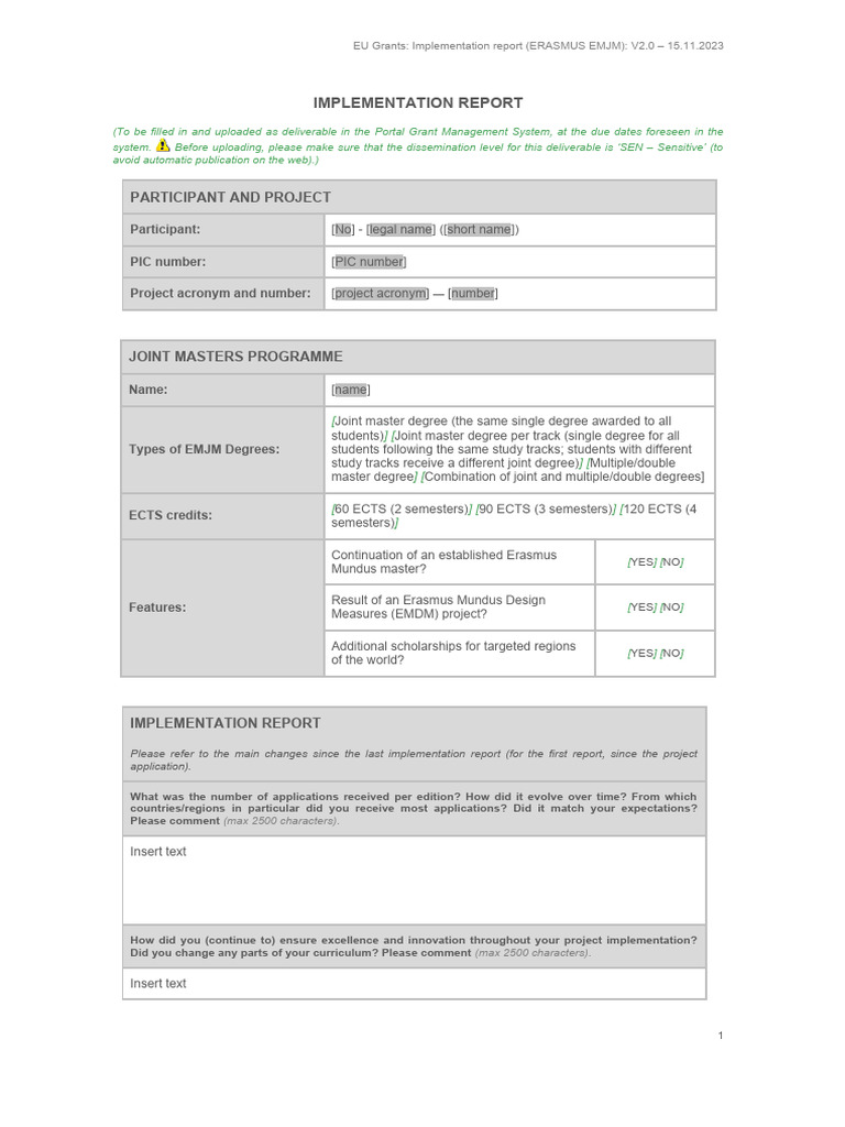 Implementation-Report Erasmus-Emjm en | PDF | Computers
