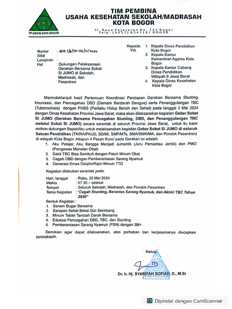 Dukungan Pelaksanaa Geber Si Jumo | PDF