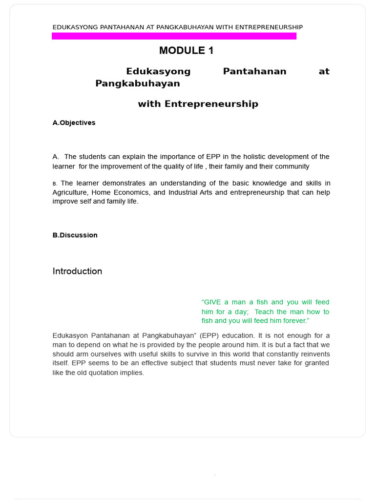 EPP With ENTREP MODULES | PDF | Electronic Component | Electronics