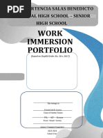 Work Immersion Portfolio Template | PDF | Business | Business Process