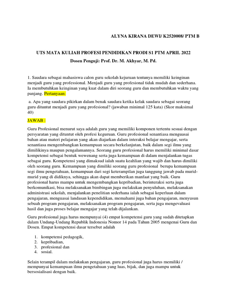 Profesi Kependidikan | PDF | Karier & Perkembangan