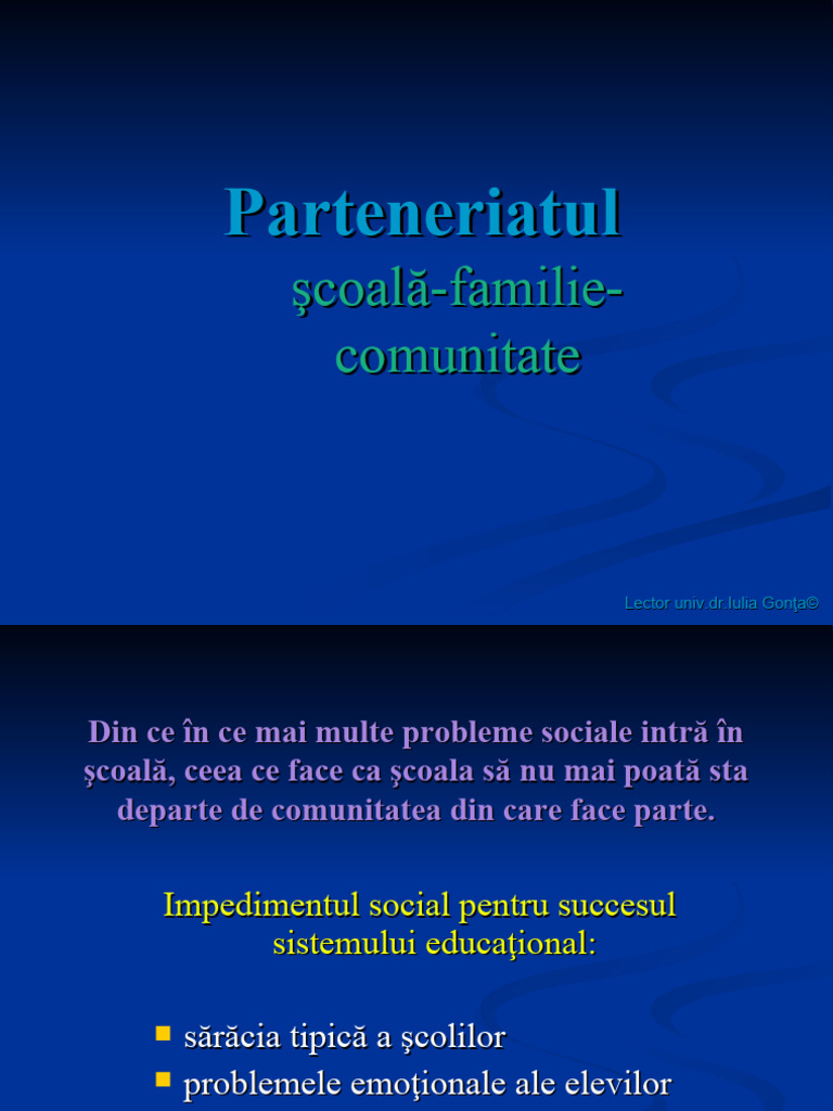 5.parteneriatul Scoala Familie Comunitate | PDF