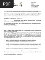 Appointment Letter. Health and Safety Representative | PDF