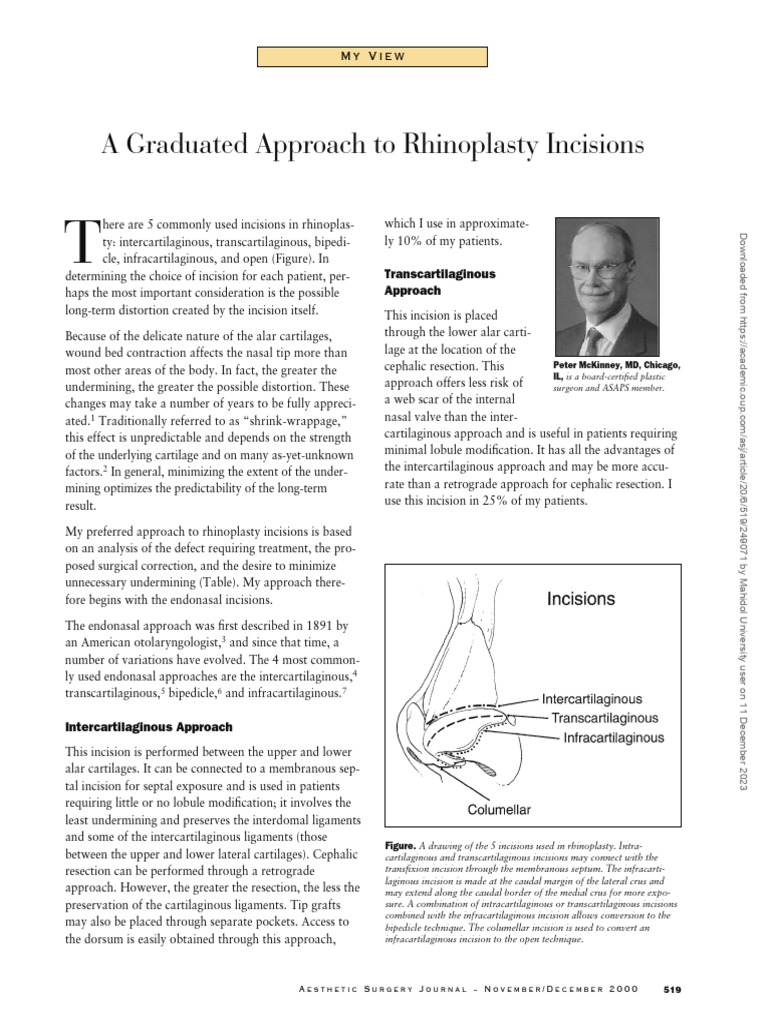 A Graduated Approach To Rhinoplasty Incisions | PDF | Surgical ...