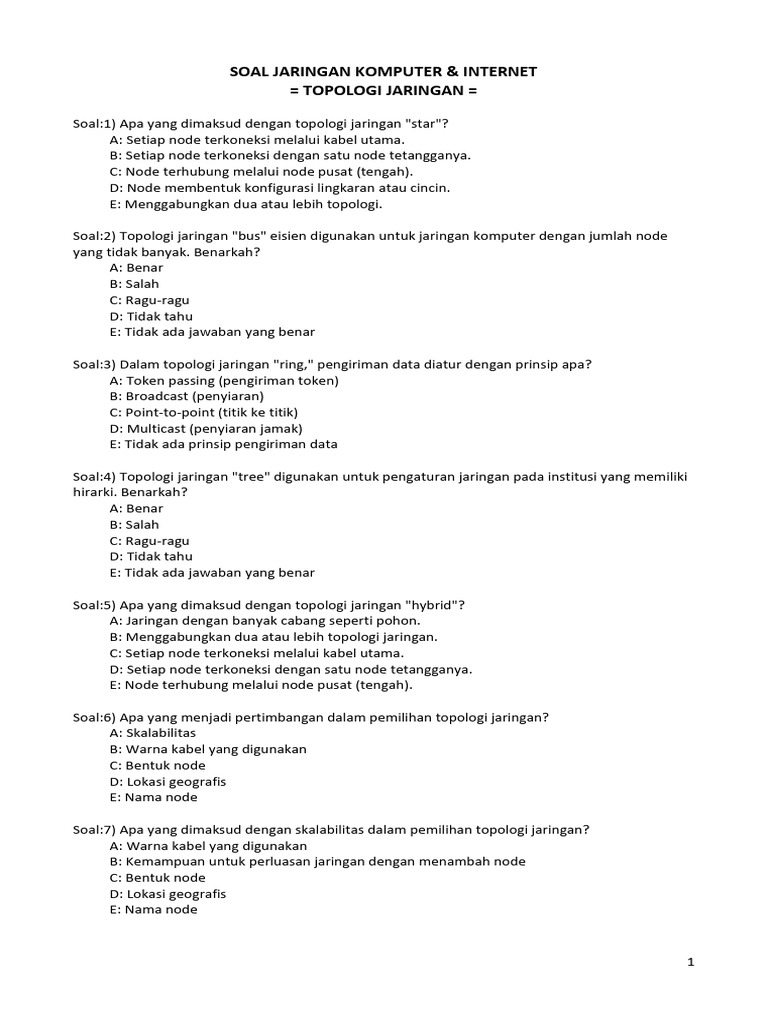 Latihan1 - Soal Topologi | PDF
