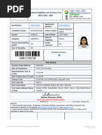 Neet Admit Card Sample | PDF | Identity Document