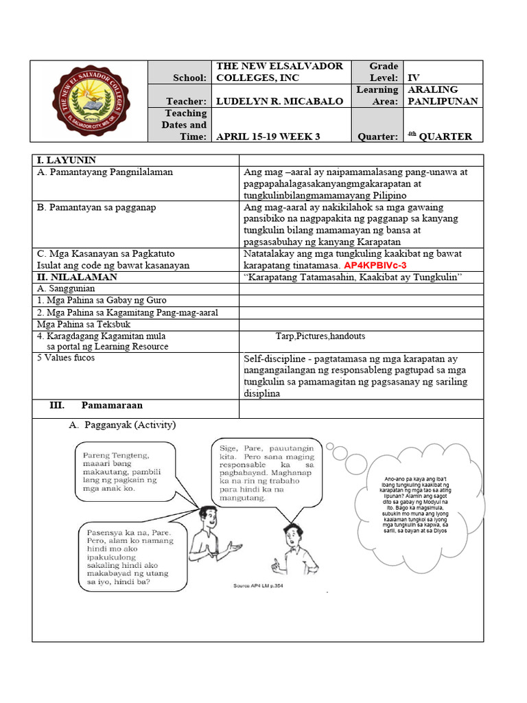 Araling Panlipunan4 Q4 Week3 | PDF