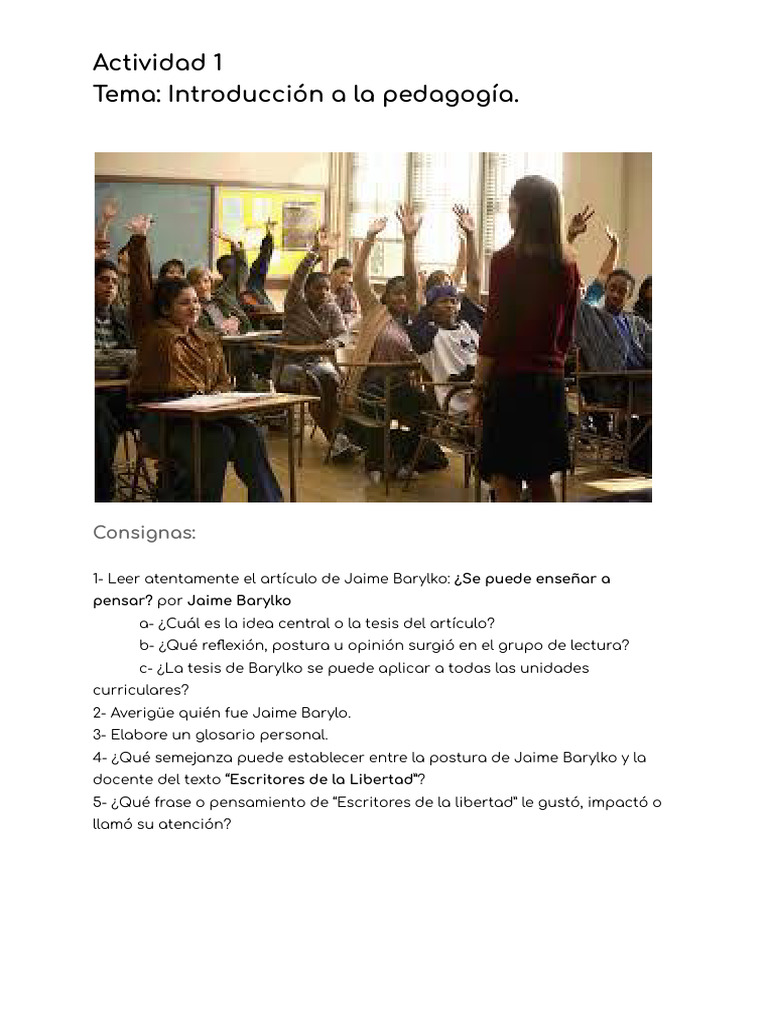 Pedagogia tp1 | PDF | Maestros | Enseñando