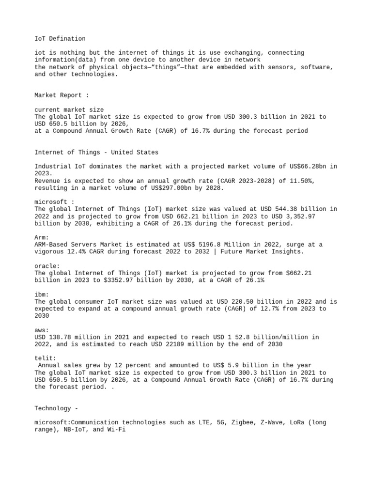 iot report | PDF | Internet Of Things | Computing