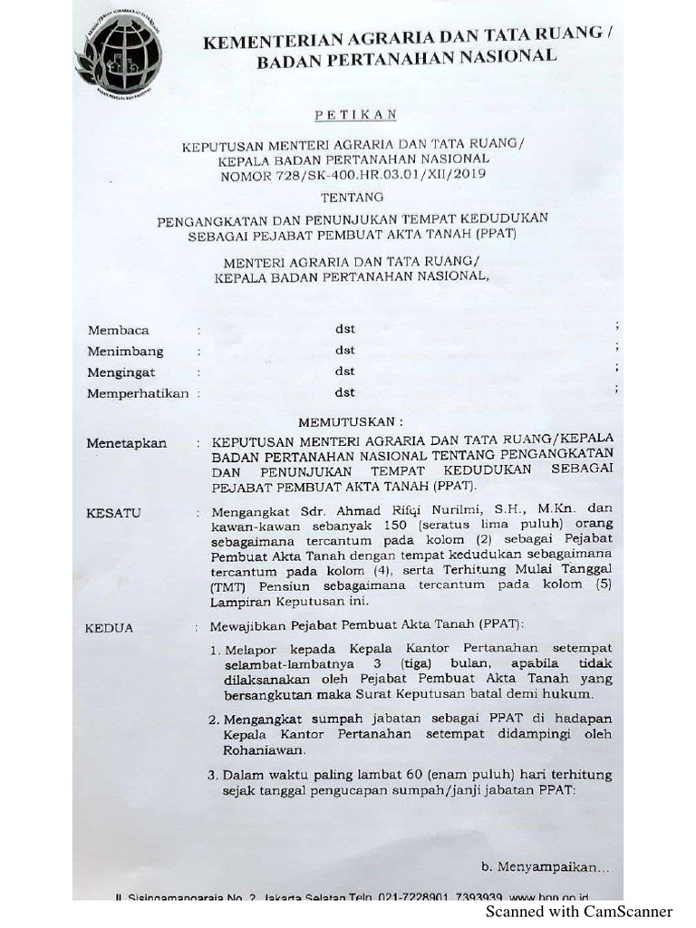 Data SK BA Sumpah, BA Serah Terima Protokol Dan SK Pengangkatan Kembali | PDF