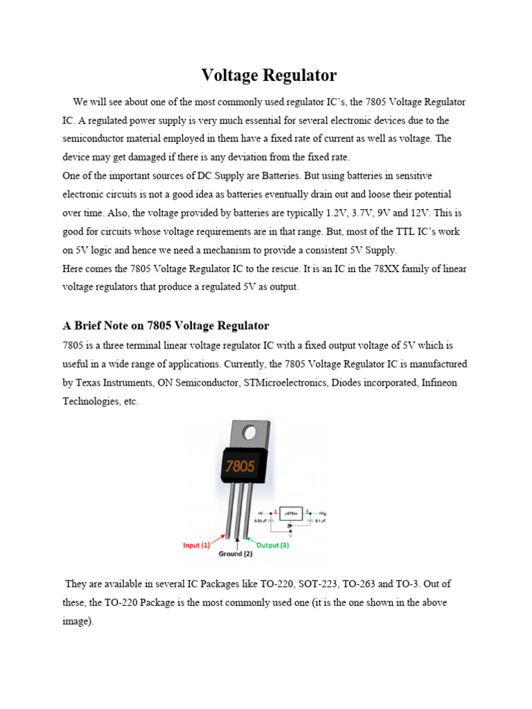 Voltage Regulator | PDF | Rectifier | Direct Current