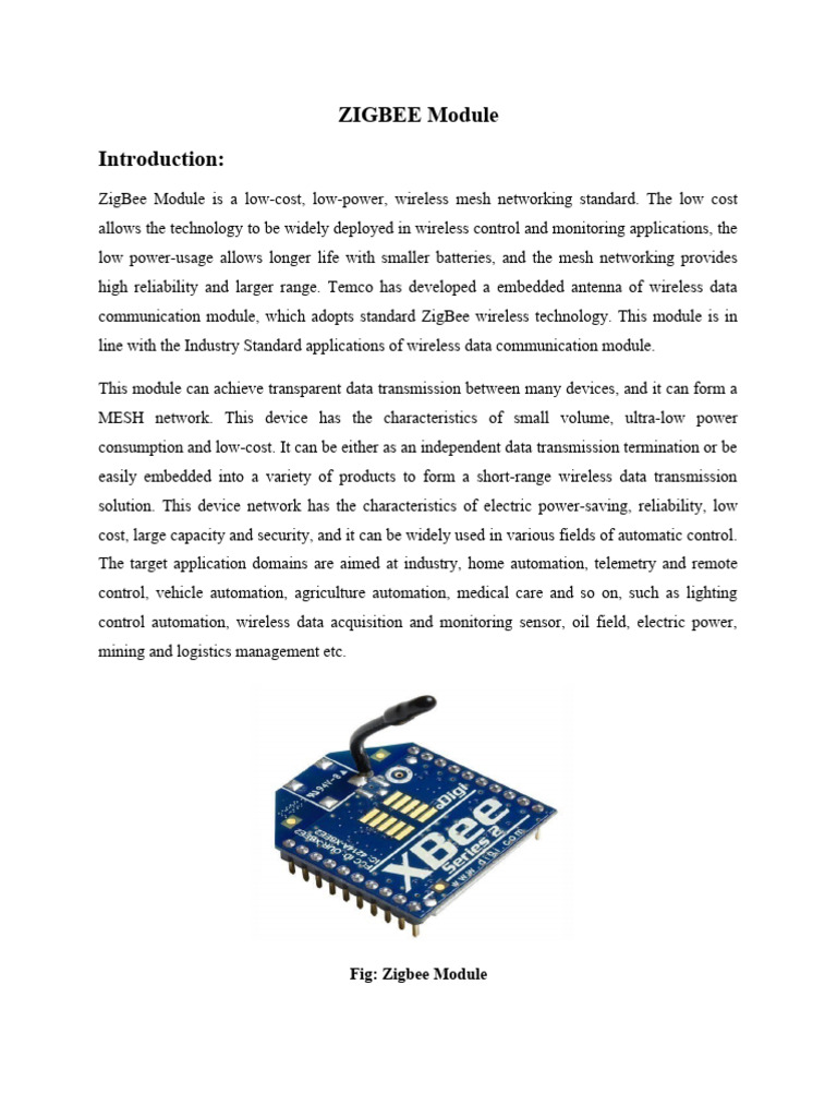 Zigbee Module | PDF | Computer Network | Computer Networking