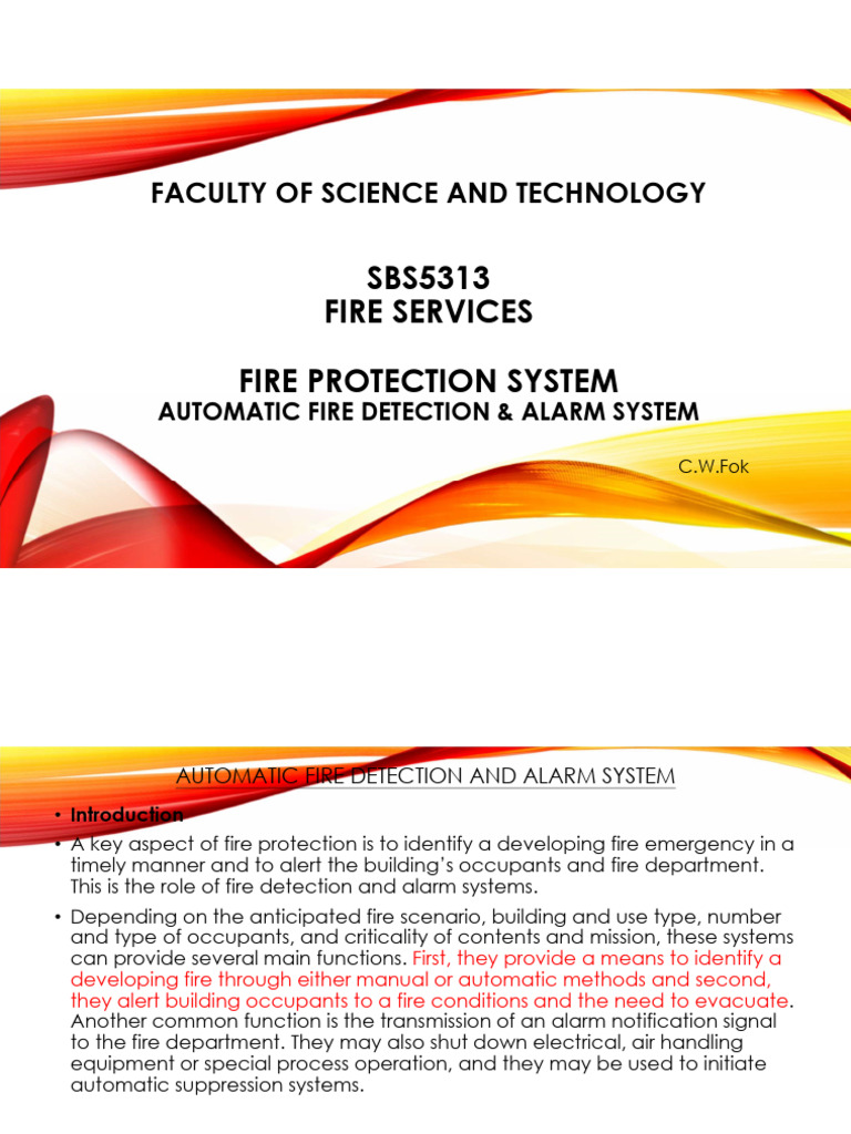 L5 - Fire Protection System - Automatic Fire Detection Alarm System ...