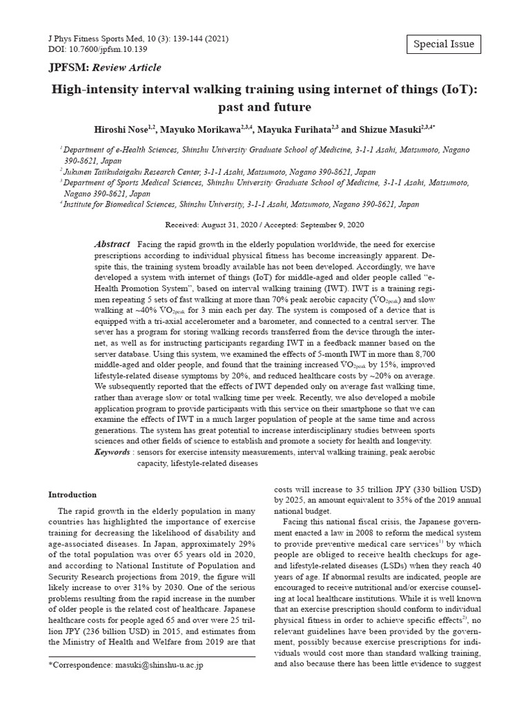 High-Intensity Interval Walking Training Using Int | PDF | Blood ...