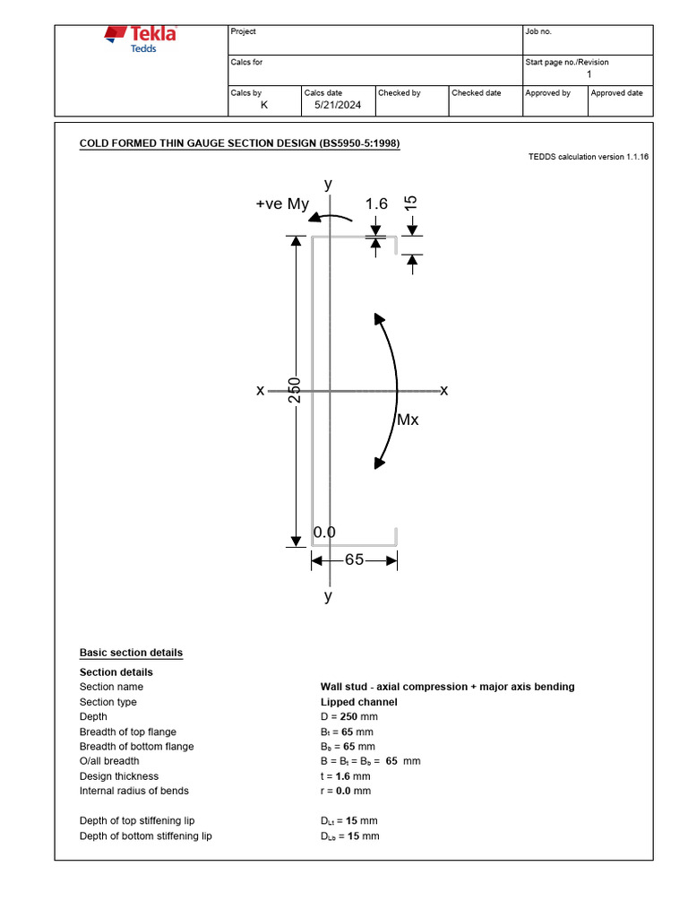 C Purlin As Wall Stud Design | PDF | Buckling | Bending