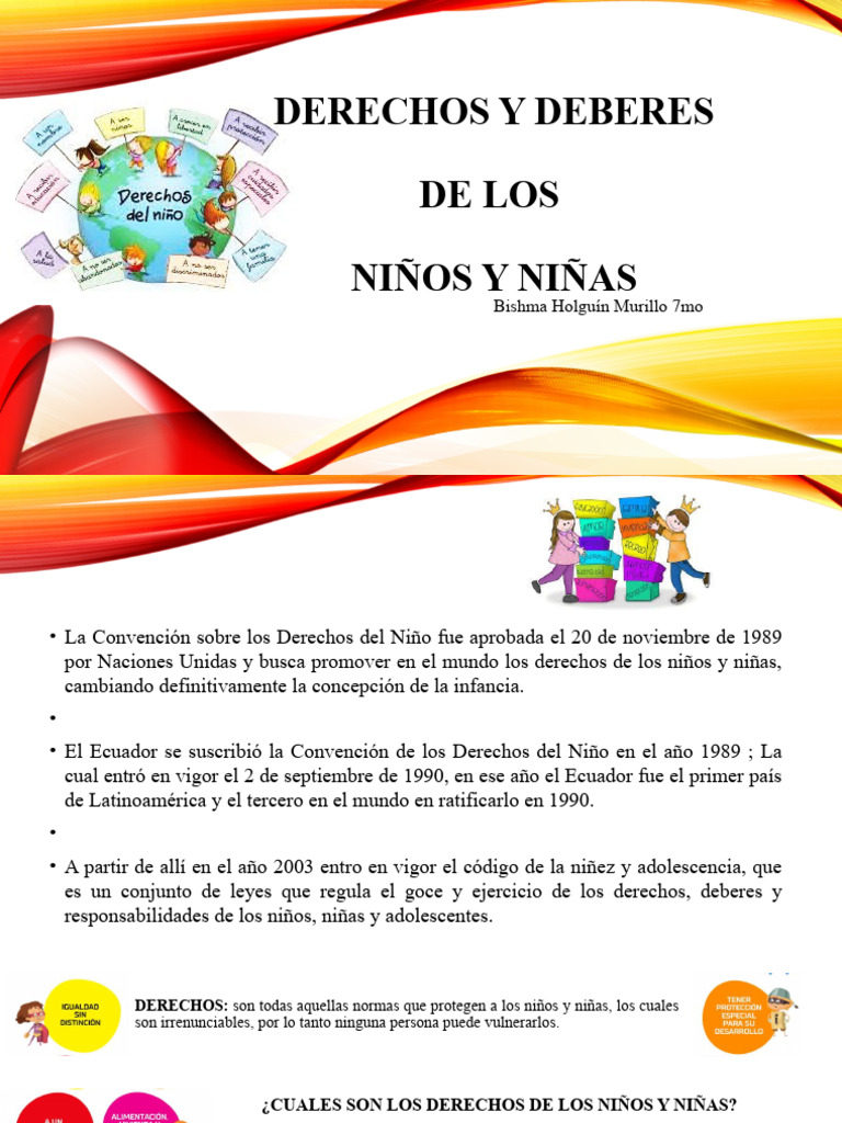 DERECHOS Y DEBERES de Los NNA | PDF | Derechos de los niños | Convención de los Derechos del Niño