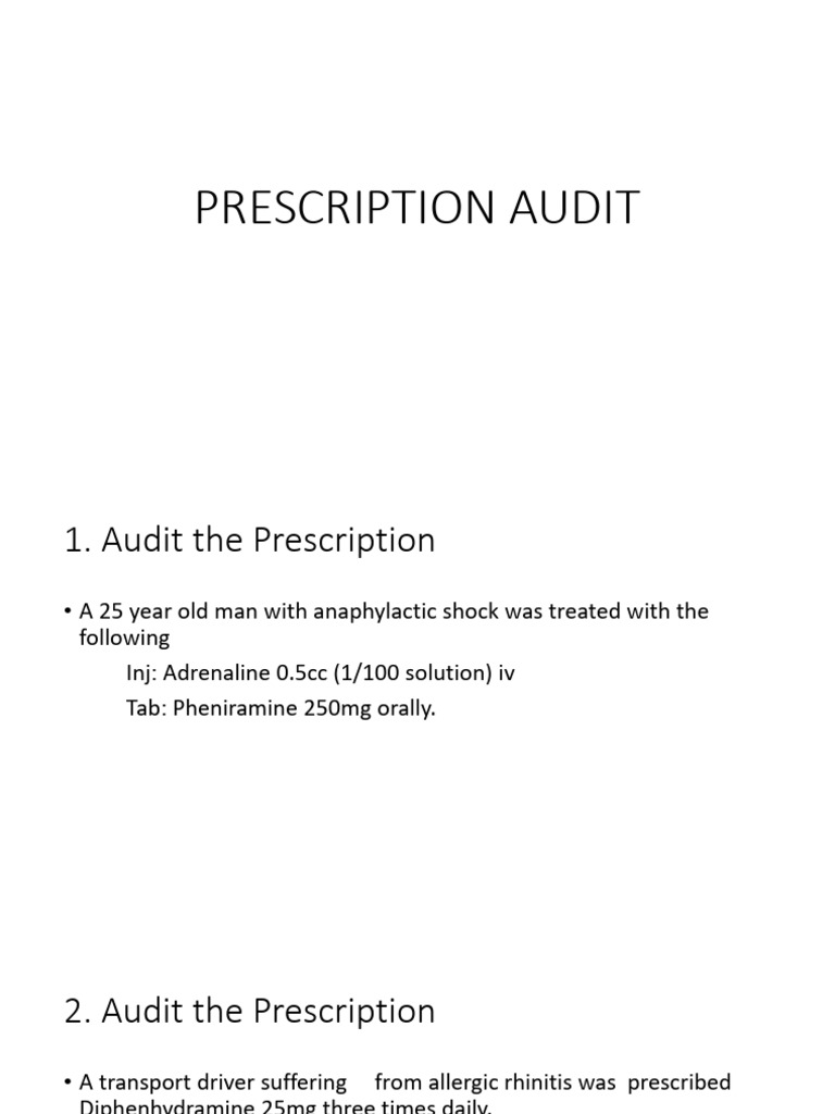Prescription Audit Insights | PDF | Self-Improvement | Wellness