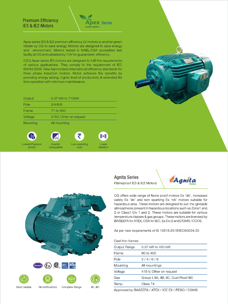 CG FLP Atex Motors Brochure | PDF
