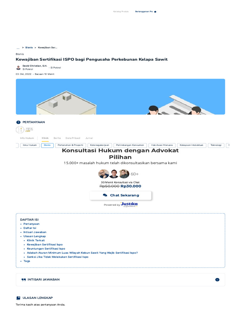 Sertifikasi ISPO | PDF | Bisnis