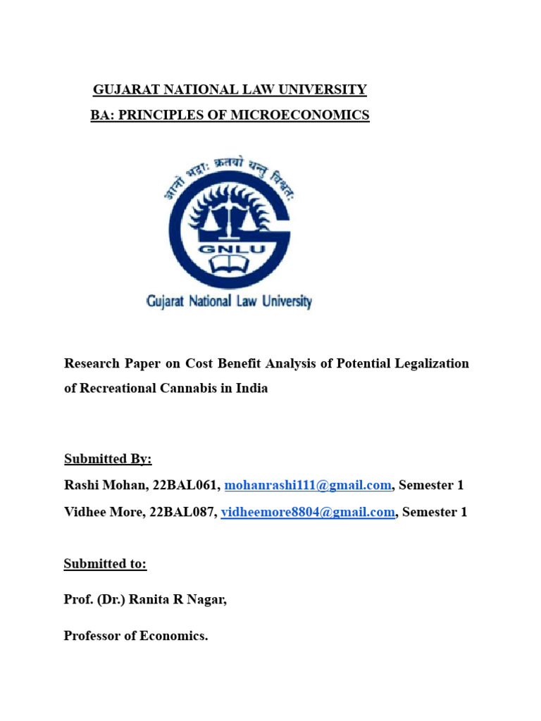 Economics Research Project | PDF | Cannabis (Drug) | Taxes
