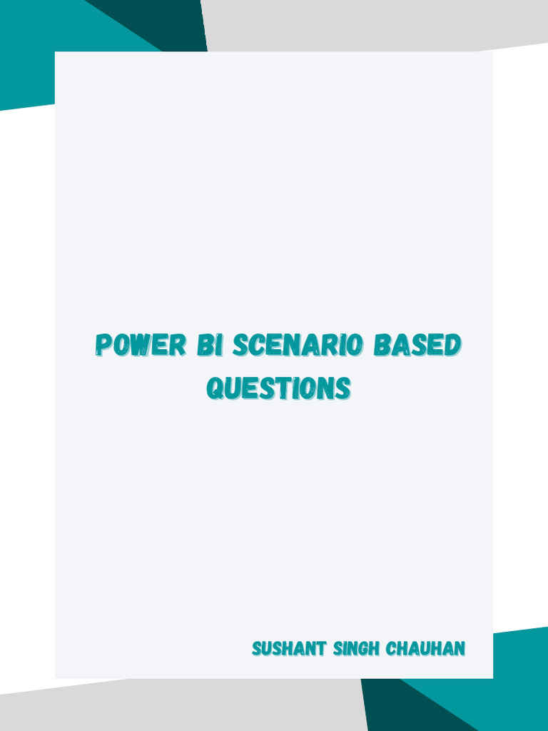 Scenario Based Questions | PDF | Analytics | Data