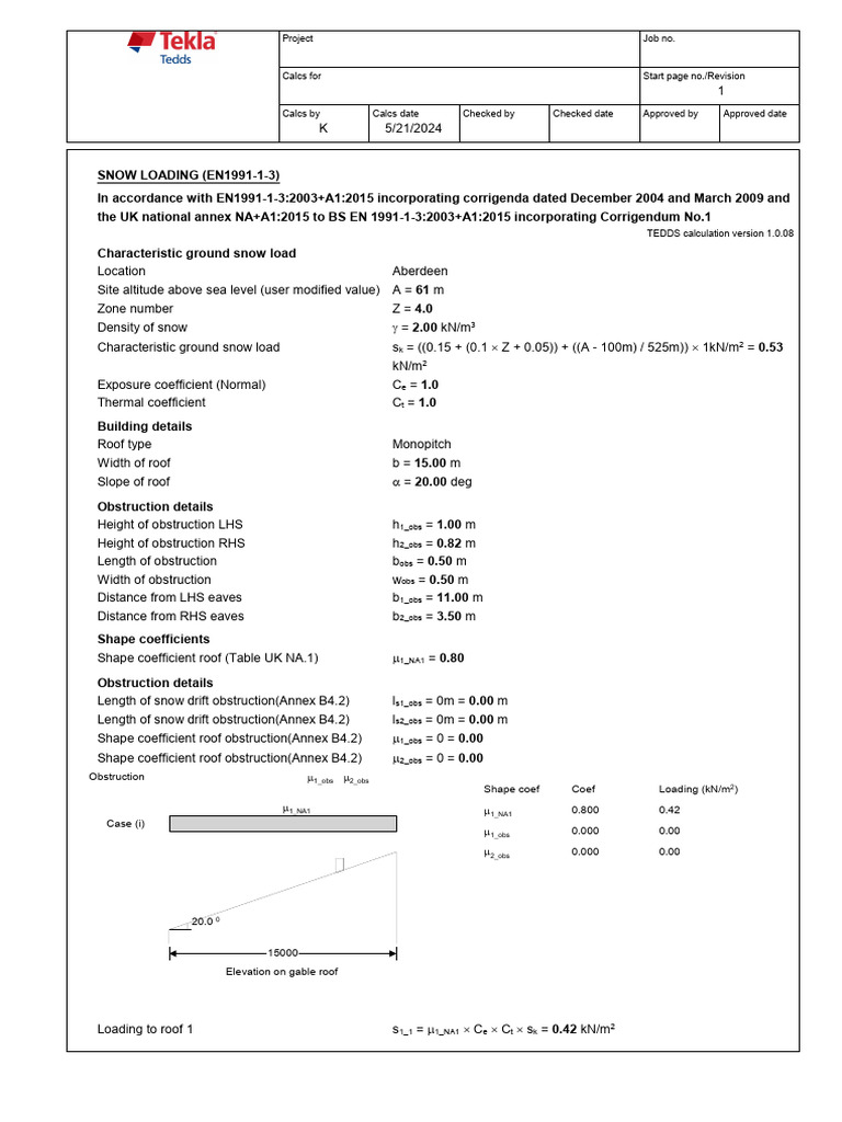 Aberdeen Snow Load Calculation | PDF | Snow | Roof