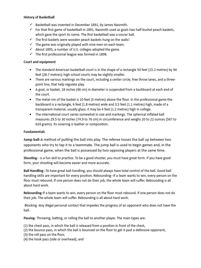Pe Reviewer Team Sport Basketball | PDF | Indoor Sports | Games Of ...
