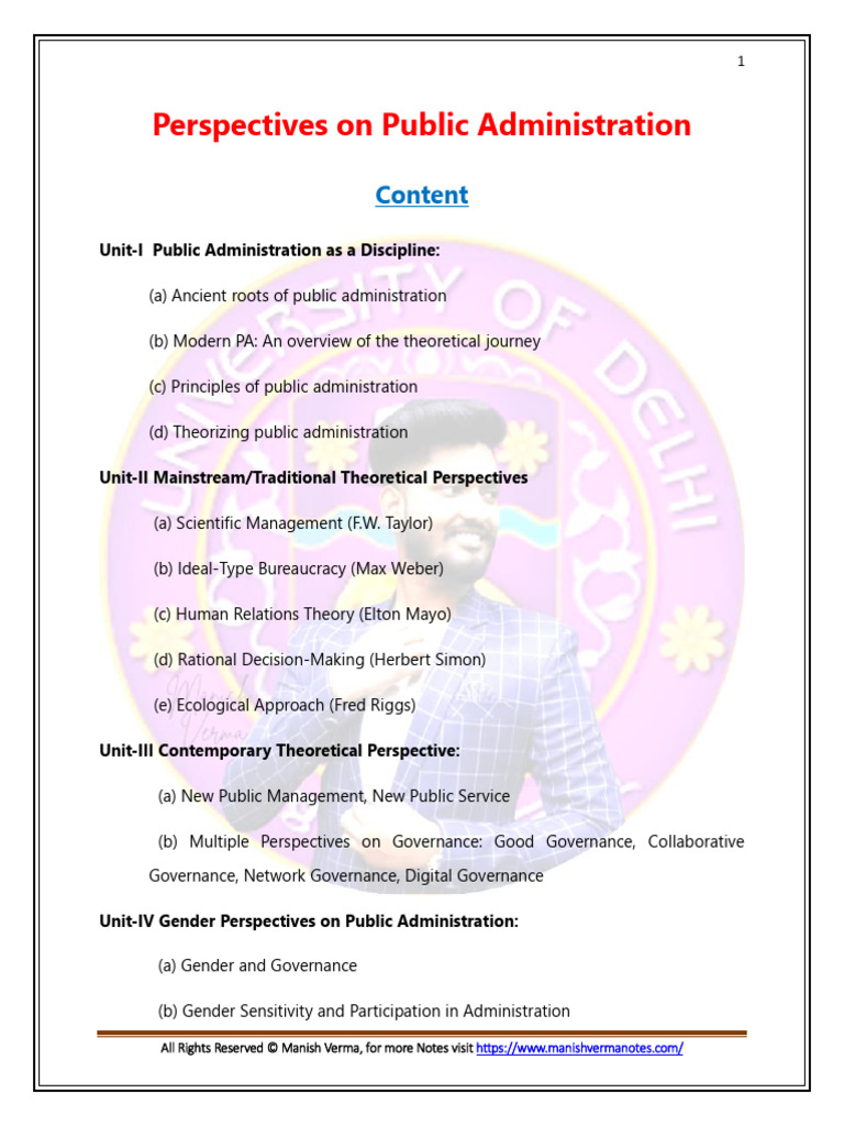 Perspectives On Public Administration (Eng) 2nd Sem | PDF | Governance ...