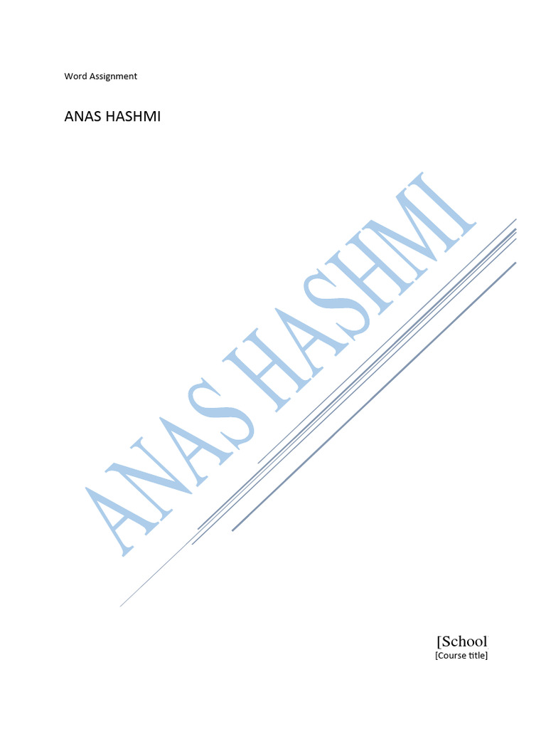Anas Hashmi Word Assignment | PDF | Page Layout | Graphics