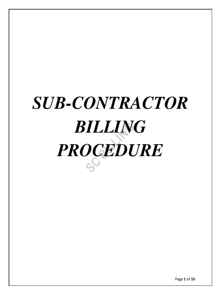 Sub-Contractor Billing Procedures | PDF | Value Added Tax | Invoice