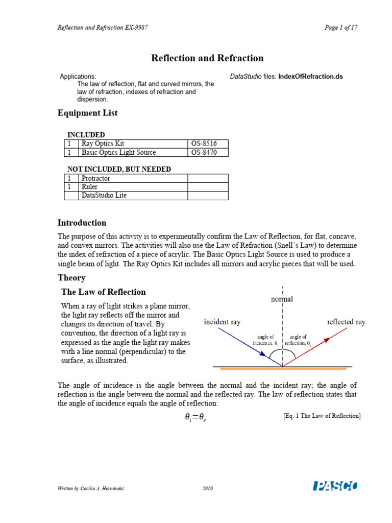 Reflection & Refraction | PDF | Refraction | Reflection (Physics)