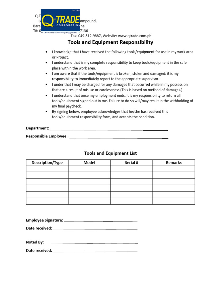 Tools and Equipment Responsibility | PDF | Law
