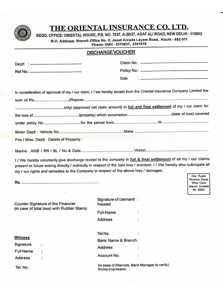 Miscellaneous Discharge Voucher | PDF